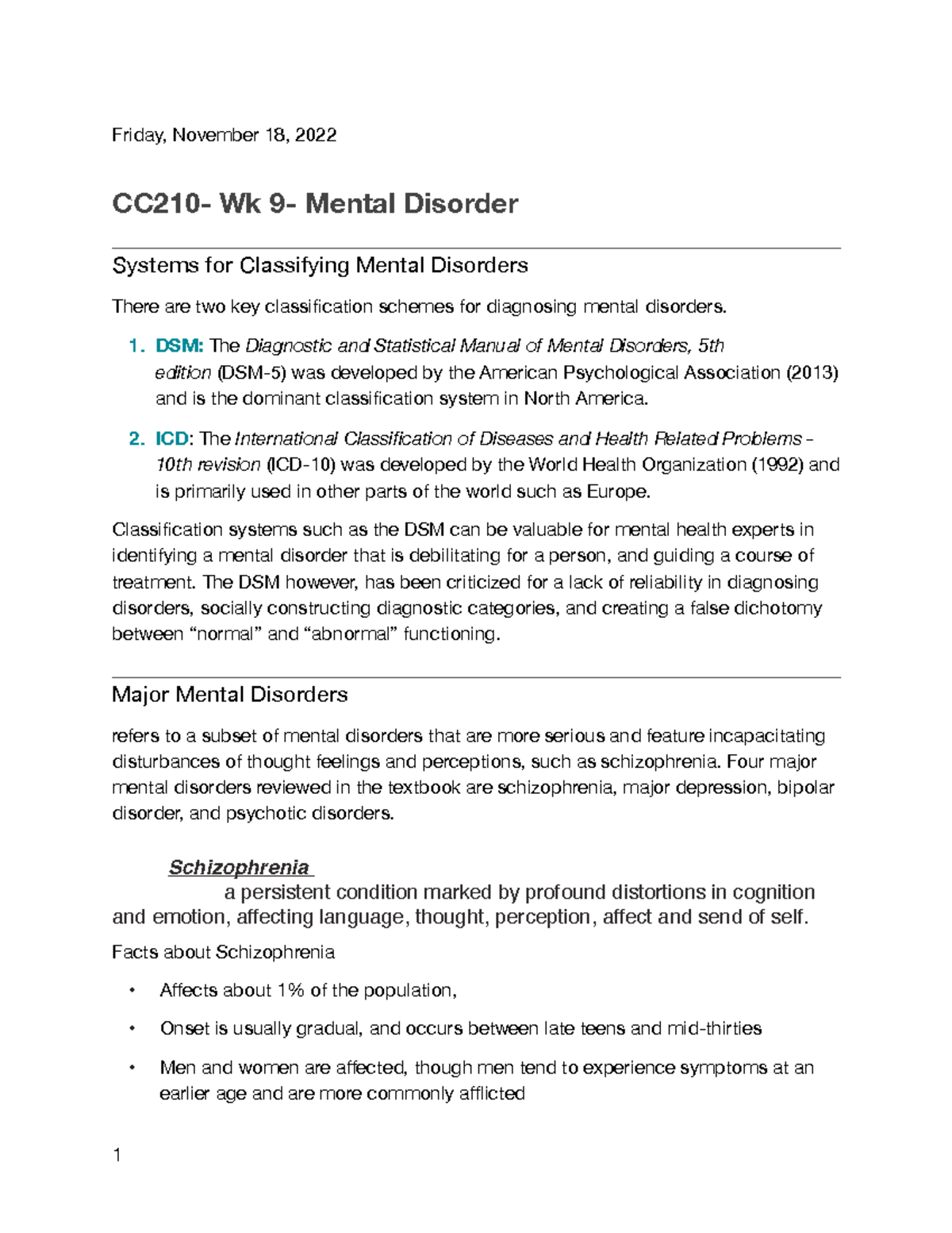 CC210 wk9MD - Lecture Notes/Slide Notes - Friday, November 18, 2022 ...