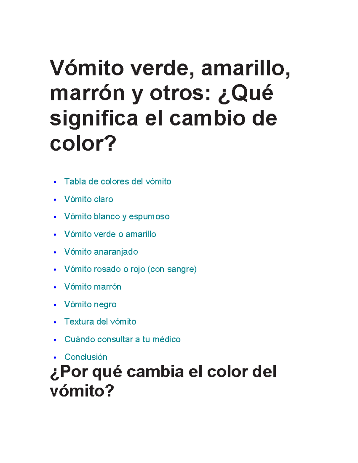Vómito verde, amarillo, marrón y otros - Vómito verde, amarillo, marrón ...