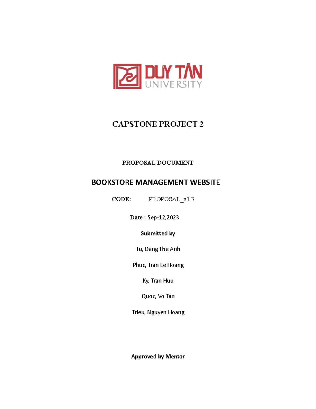 Requierment-nhóm-n - ádadasads - CAPSTONE PROJECT 2 PROPOSAL DOCUMENT BOOKSTORE MANAGEMENT ...