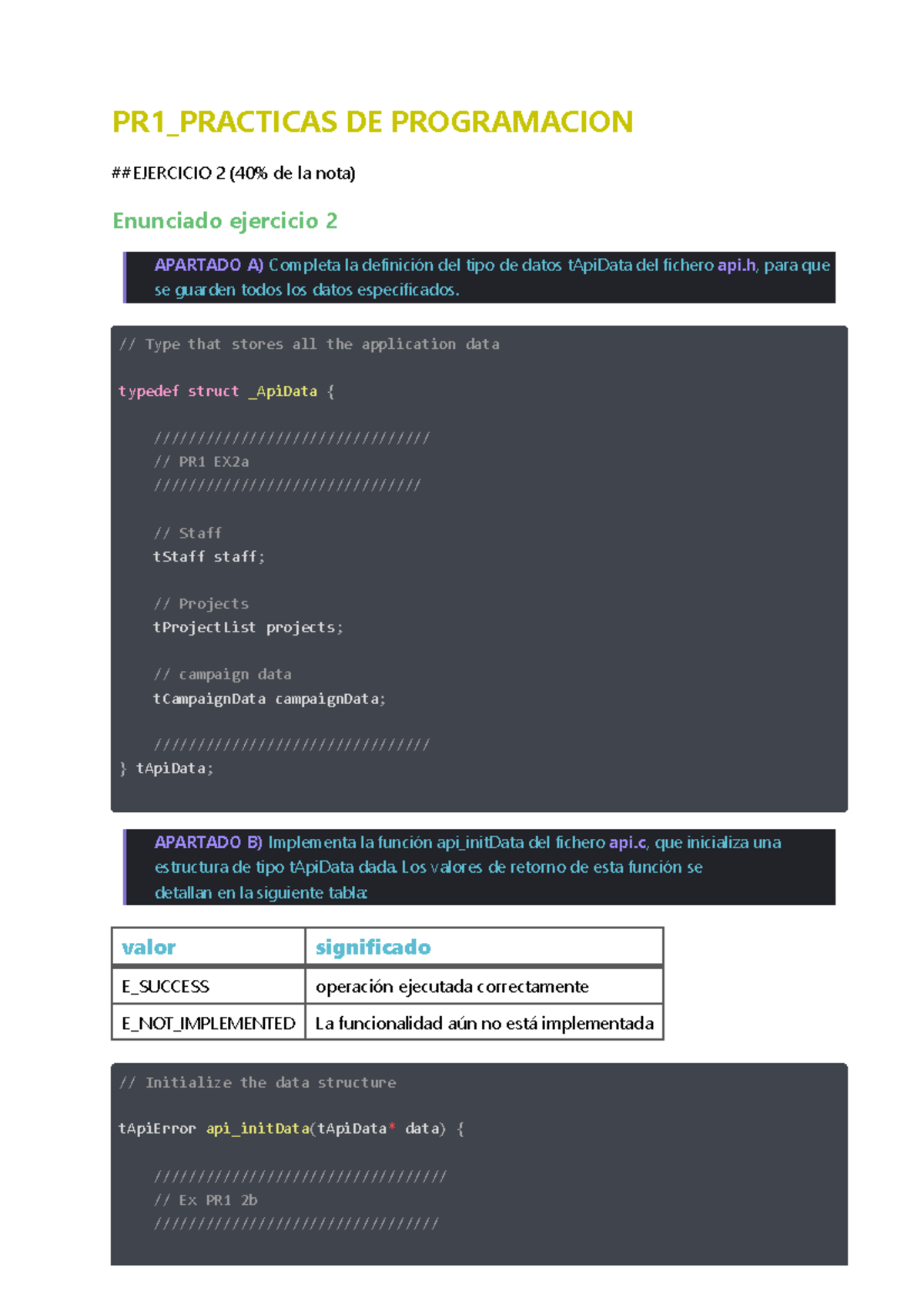 PR1 Practprogram Ejercicio 2 4 Puntos - PR1_PRACTICAS DE PROGRAMACION ##EJERCICIO 2 (40% de la ...