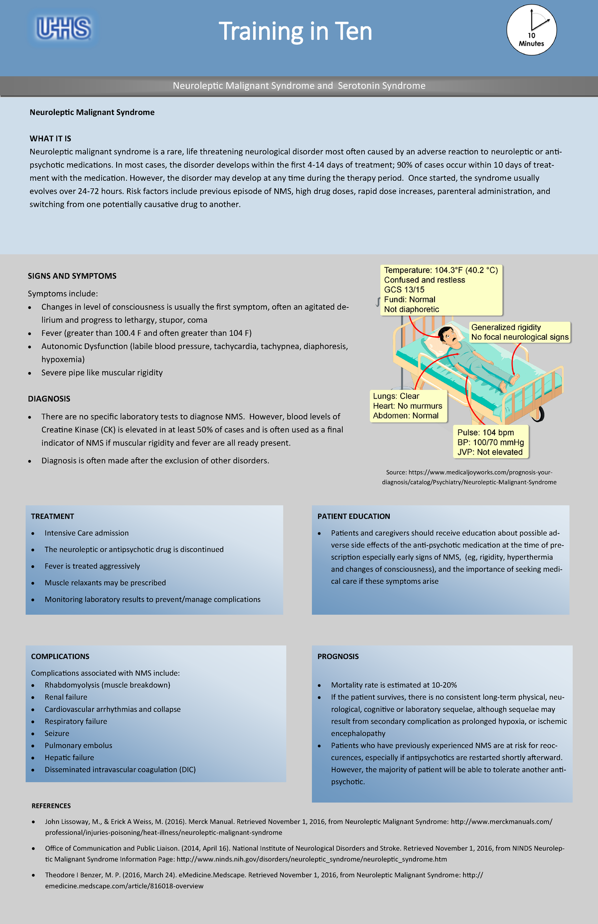 NMS and Serotonin Syndrome Orientation Education 2020 - Training in Ten ...
