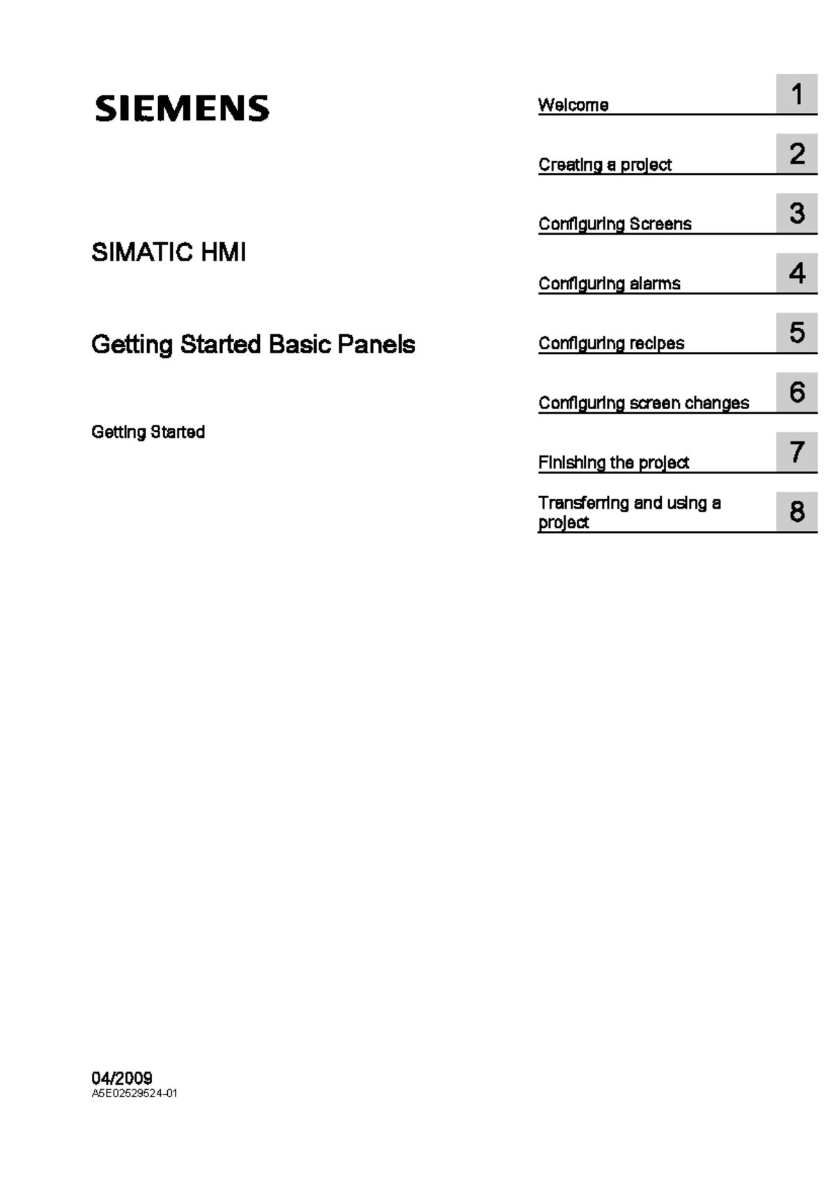 Hmi basic panels getting started en-US en-US - SIMATIC HMI Getting ...