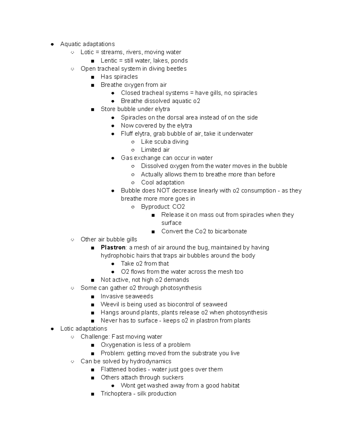 4 30 Lotic lentic adaptations, aquatic taxa, plant-insect interactions ...