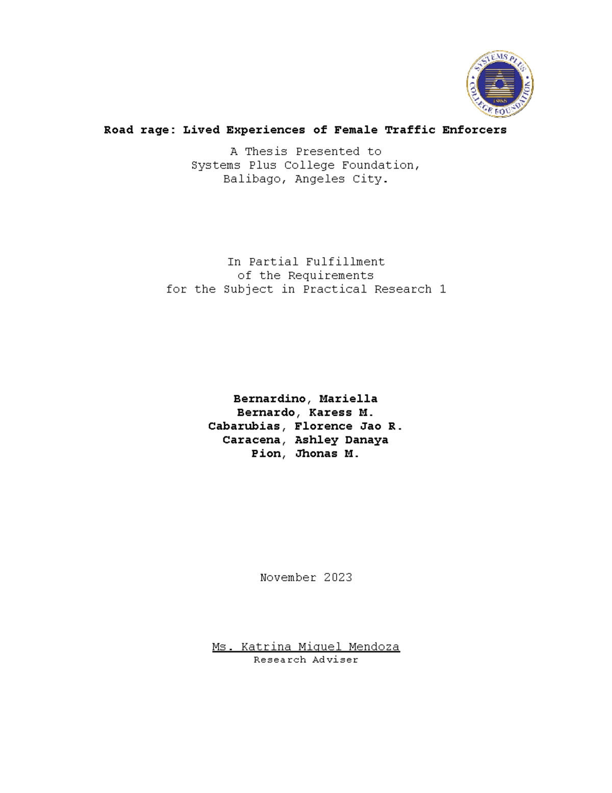 Inbound 5607284728421275167 - A Thesis Presented to Systems Plus ...