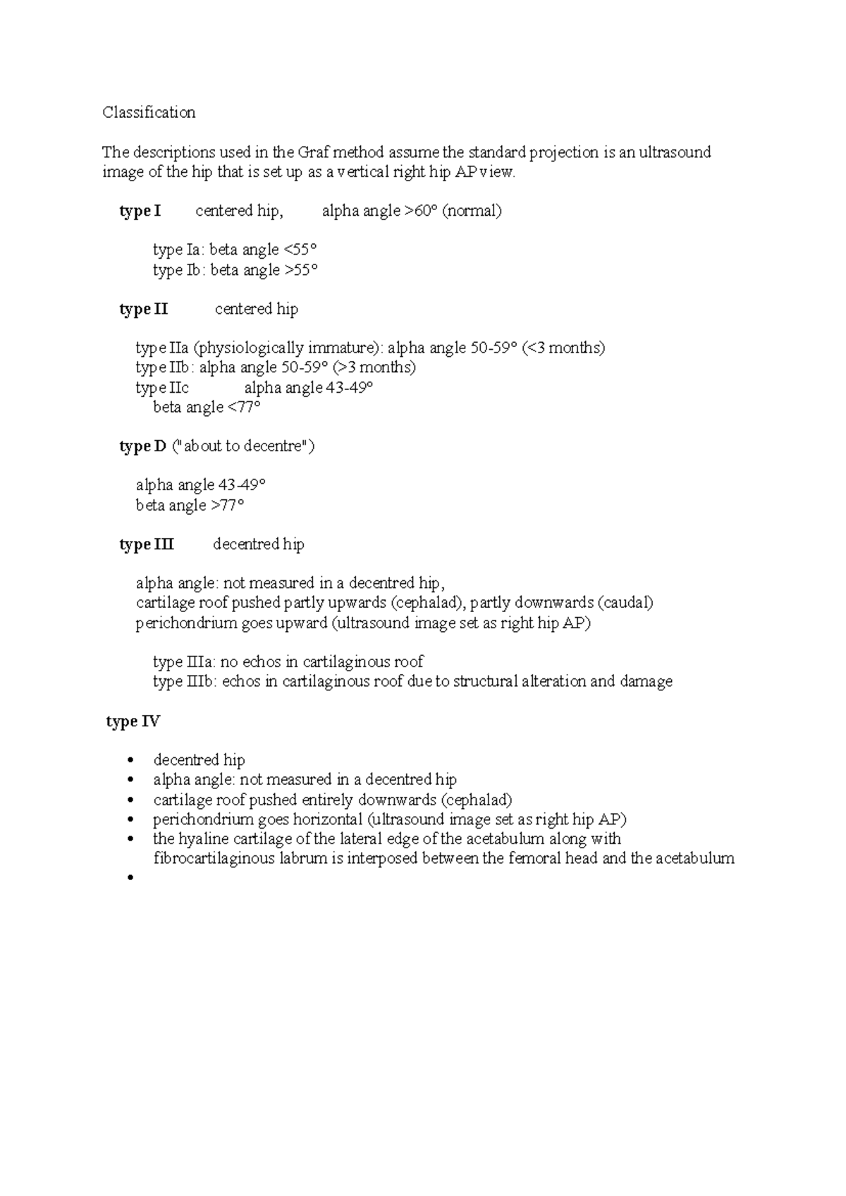 Classification - Classification The descriptions used in the Graf ...