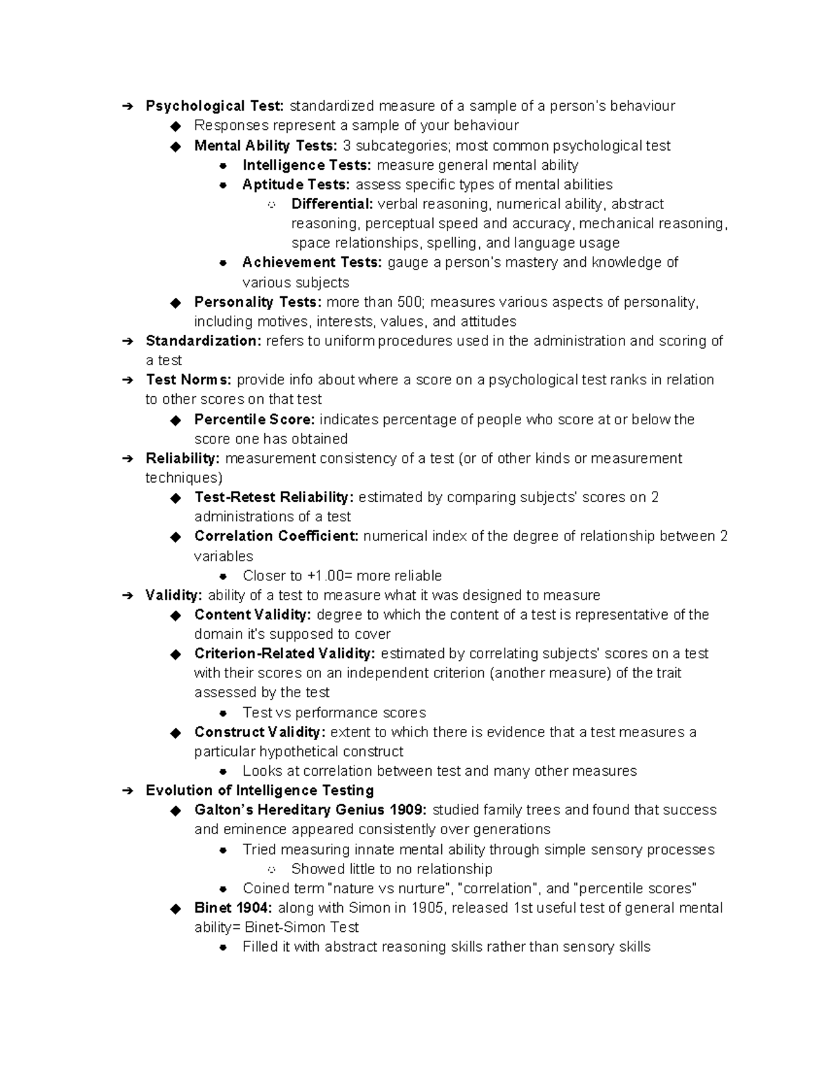 Unit 3 Intelligence and Psychological Testing - Psychological Test ...