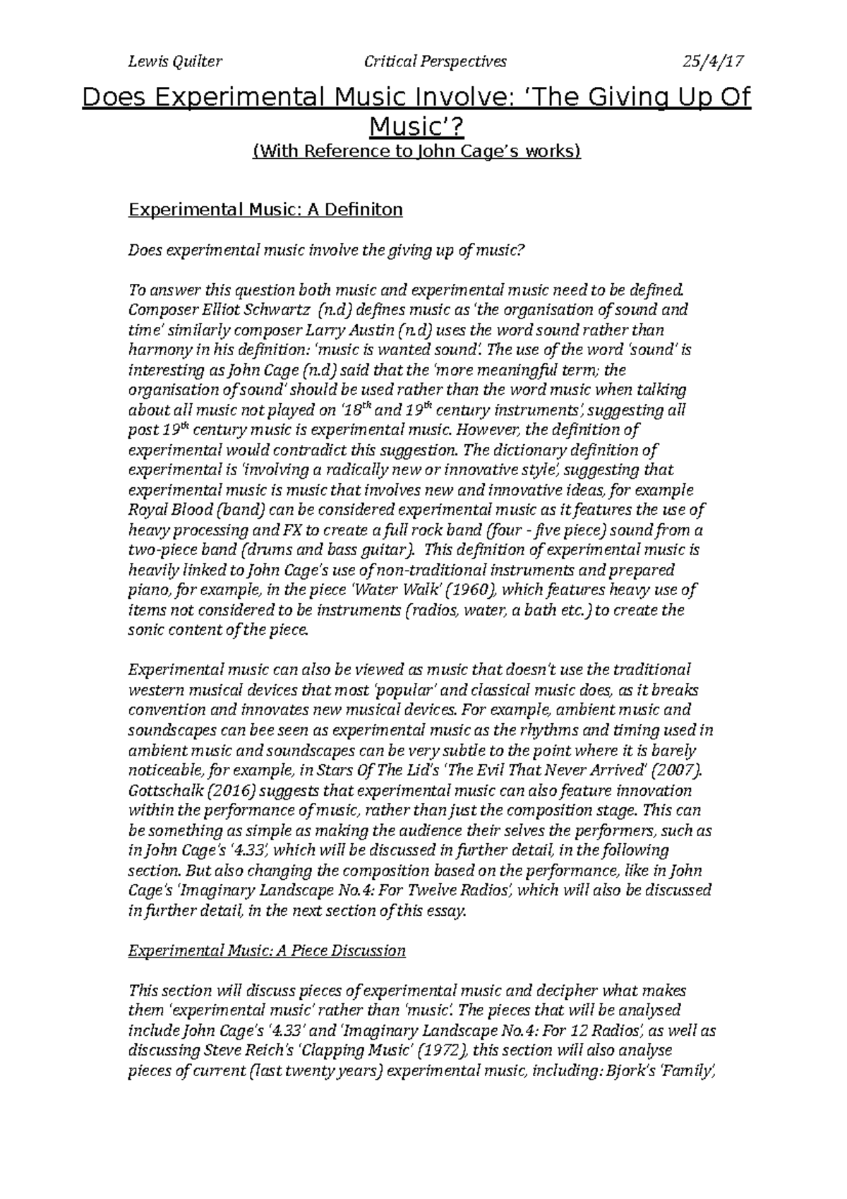 Does Experimental Music - Experimental Music: A Definiton Does ...