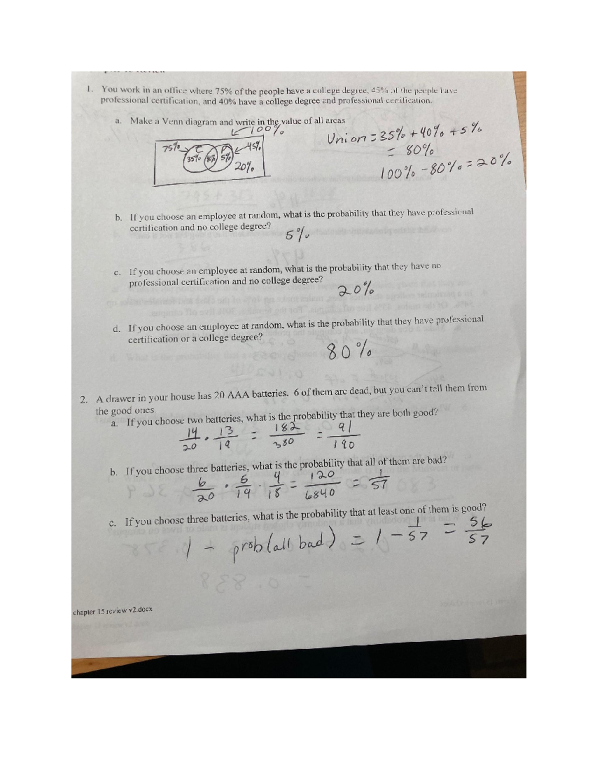 Probability Worksheet - STAT 670 - Studocu