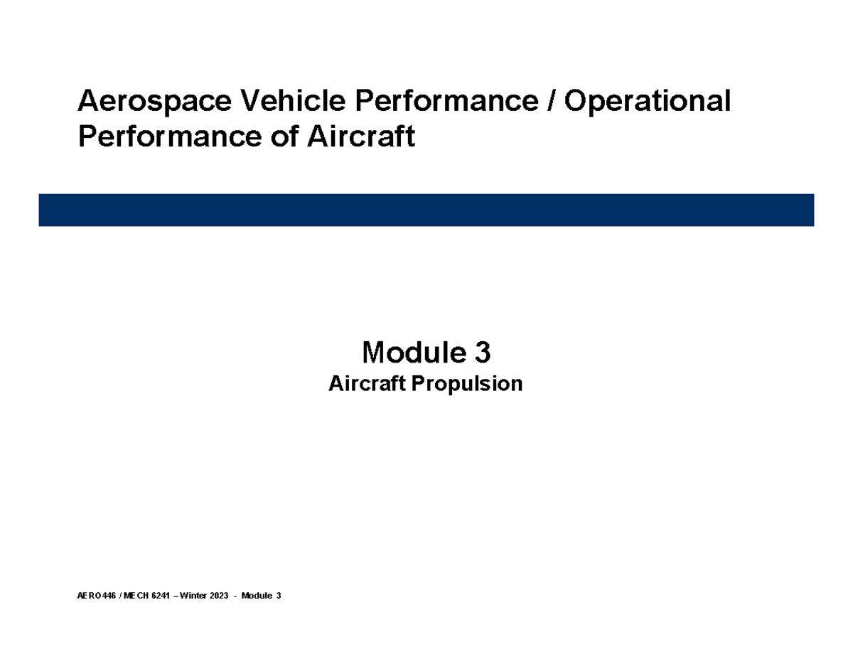 Intro to AC Perf module 3 - Aerospace Vehicle Performance / Operational ...