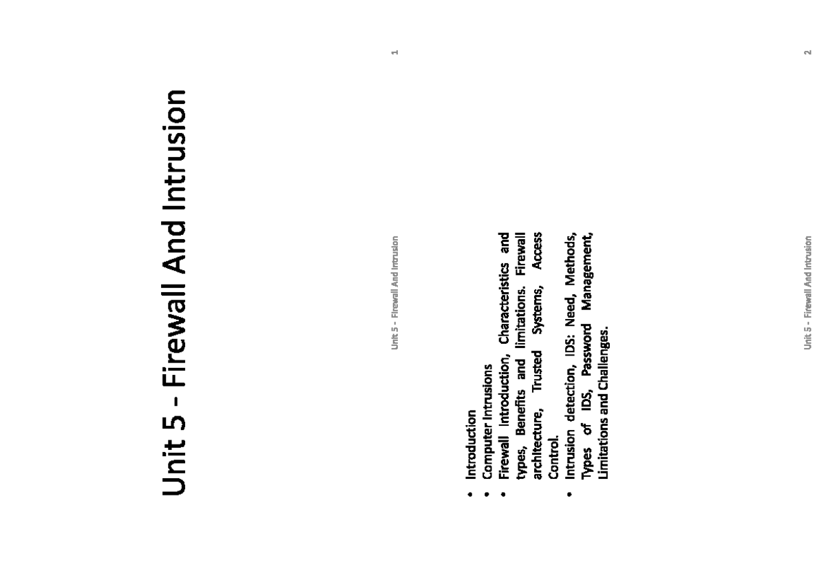 Unit5updated - Introduction, Computer Intrusions. Firewall Introduction ...