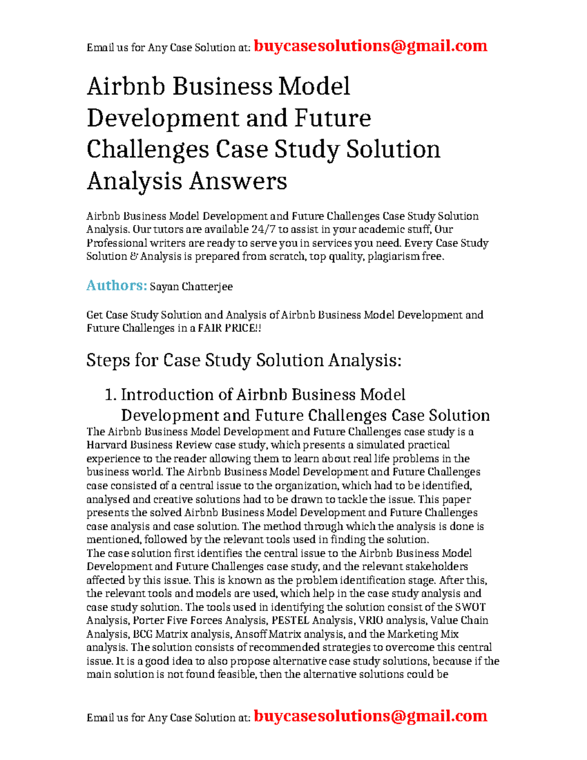 Case Solution Airbnb Business Model Development and Future Challenges - Airbnb Business Model ...