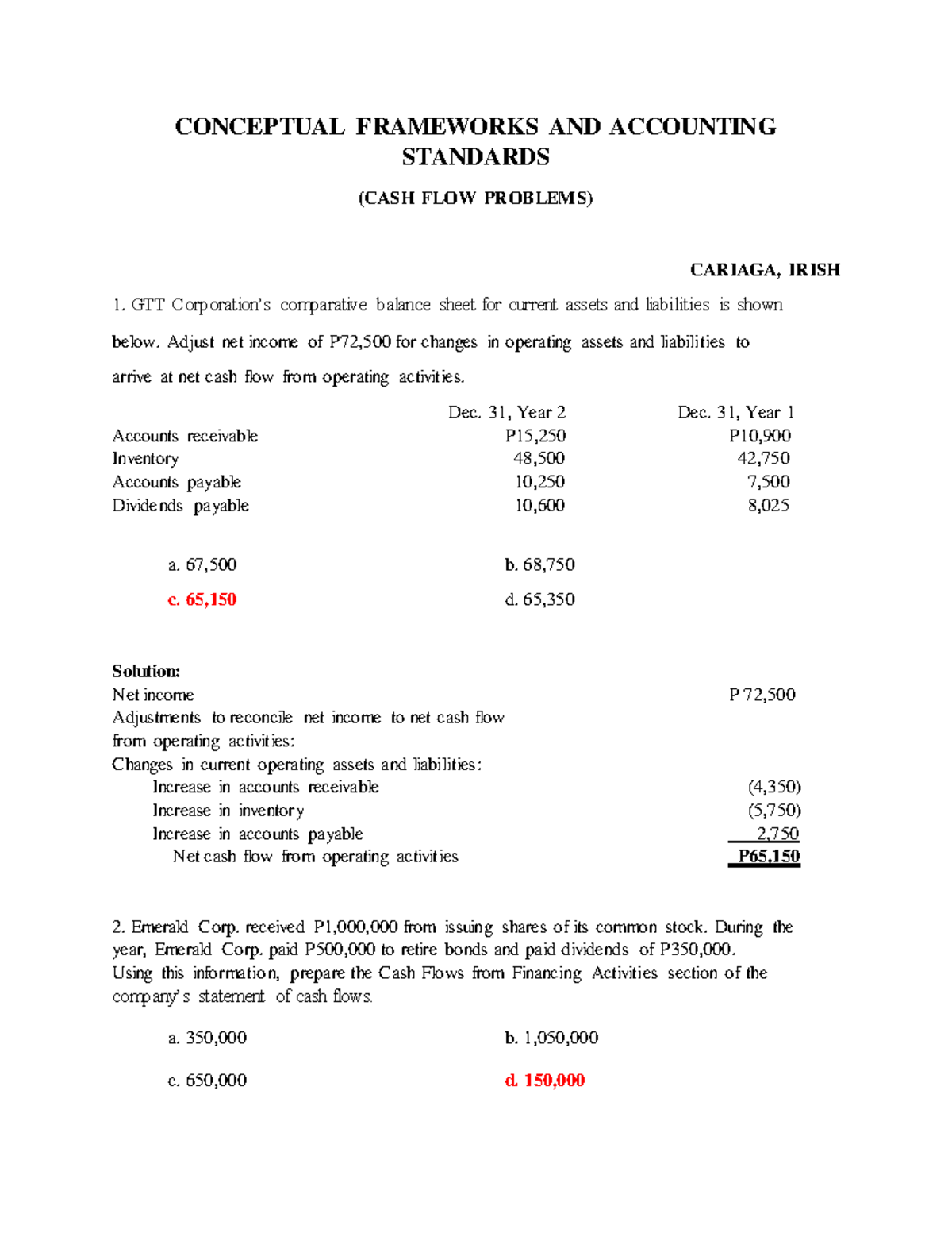 Conceptual Problems Part 1 - Accountancy - Studocu