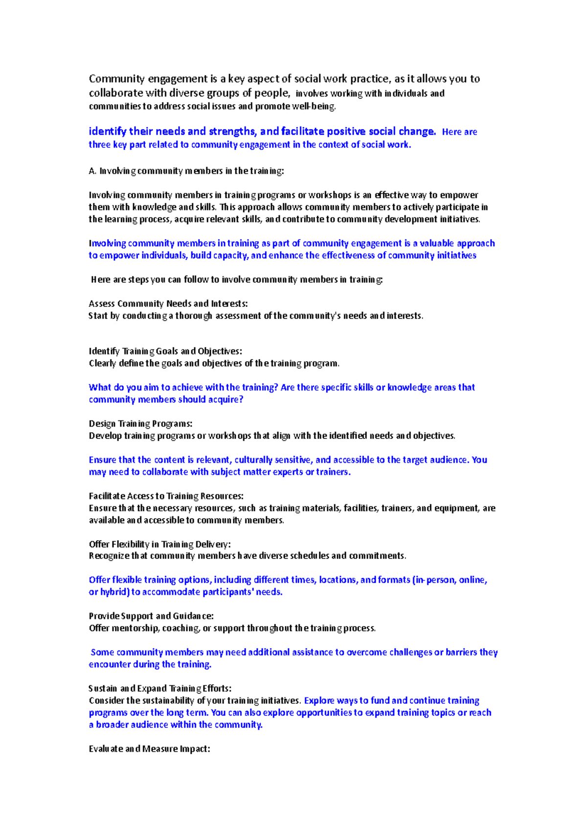 Community engagement report - Community engagement is a key aspect of ...