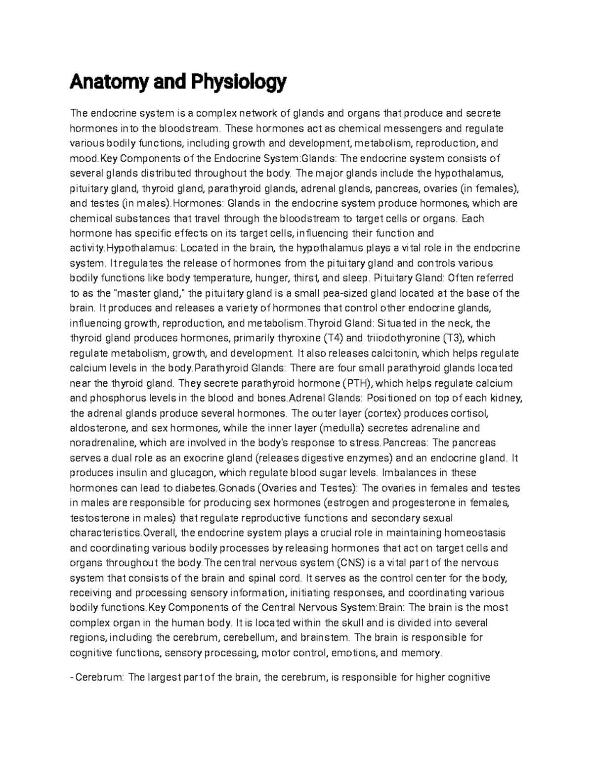 Anatomy and Physiology-1 - Anatomy and Physiology The endocrine system ...