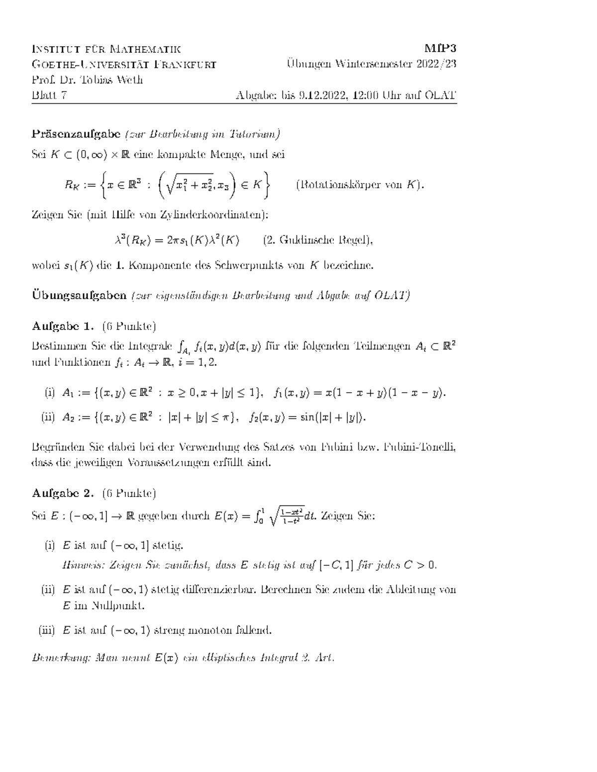 Mathe 3 Übungsblatt 07 - ♥st t t ür t ♠ t ♦ t ♥ rs tät r ♥ rt Pr♦ r ♦ s ...
