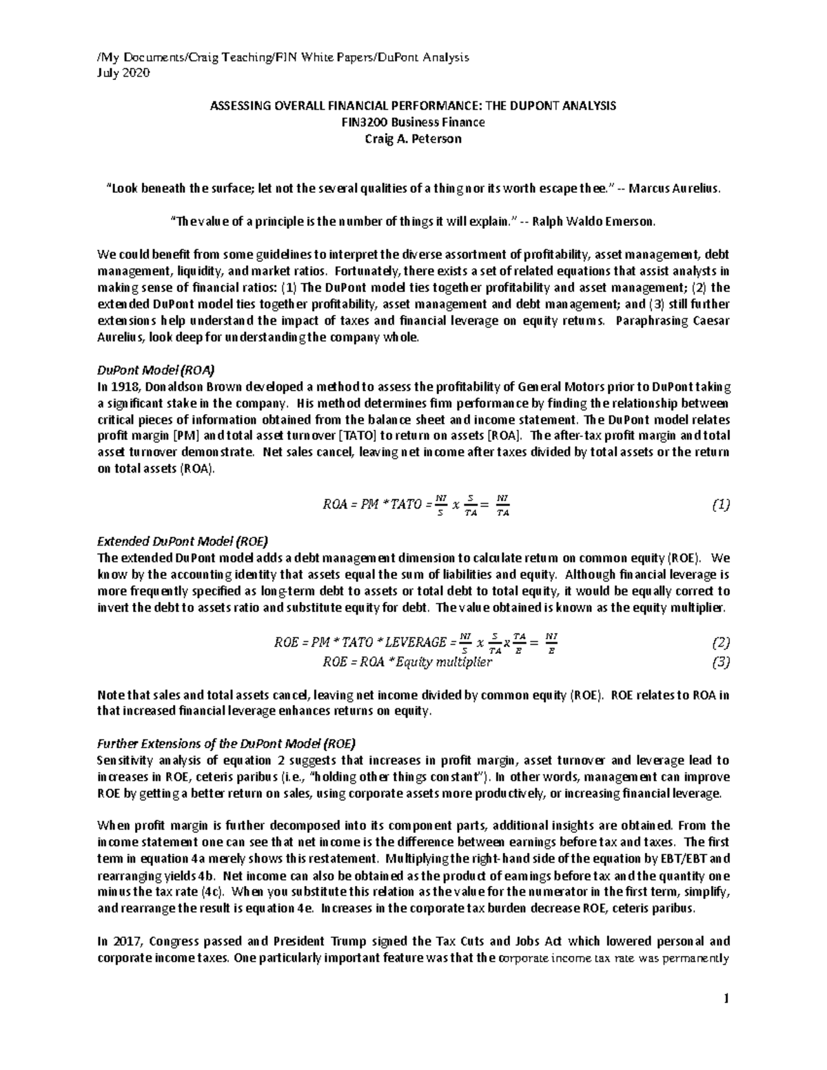 2020 Dupont Analysis - Warning: TT: undefined function: 32 Warning: TT: undefined function: 32 ...