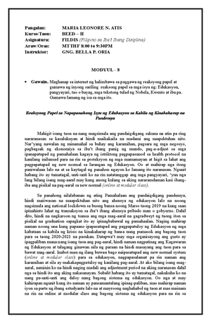 Reflection statements for daily lesson log 3-1(12) - Department of ...