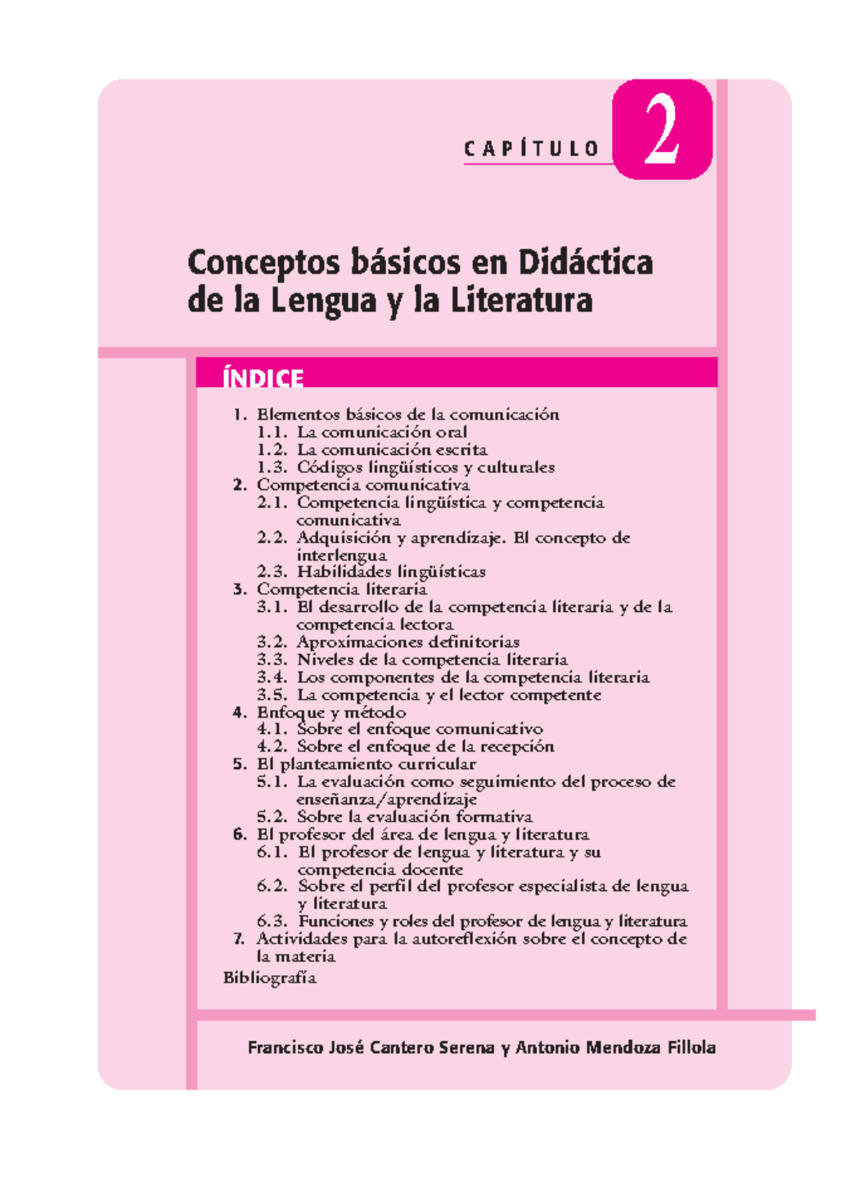 Conceptos básicos en Didáctica de la Lengua y la Literatura - C A P Í T U L O 2 Conceptos ...