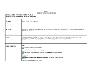 Digoxin Drug Sheet - BMCC NURSING FUNDAMENTALS DRUG NAME: GENERIC NAME ...