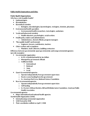 Chapter 5 - Lecture notes - Public Health Chapter 6: Environmental ...