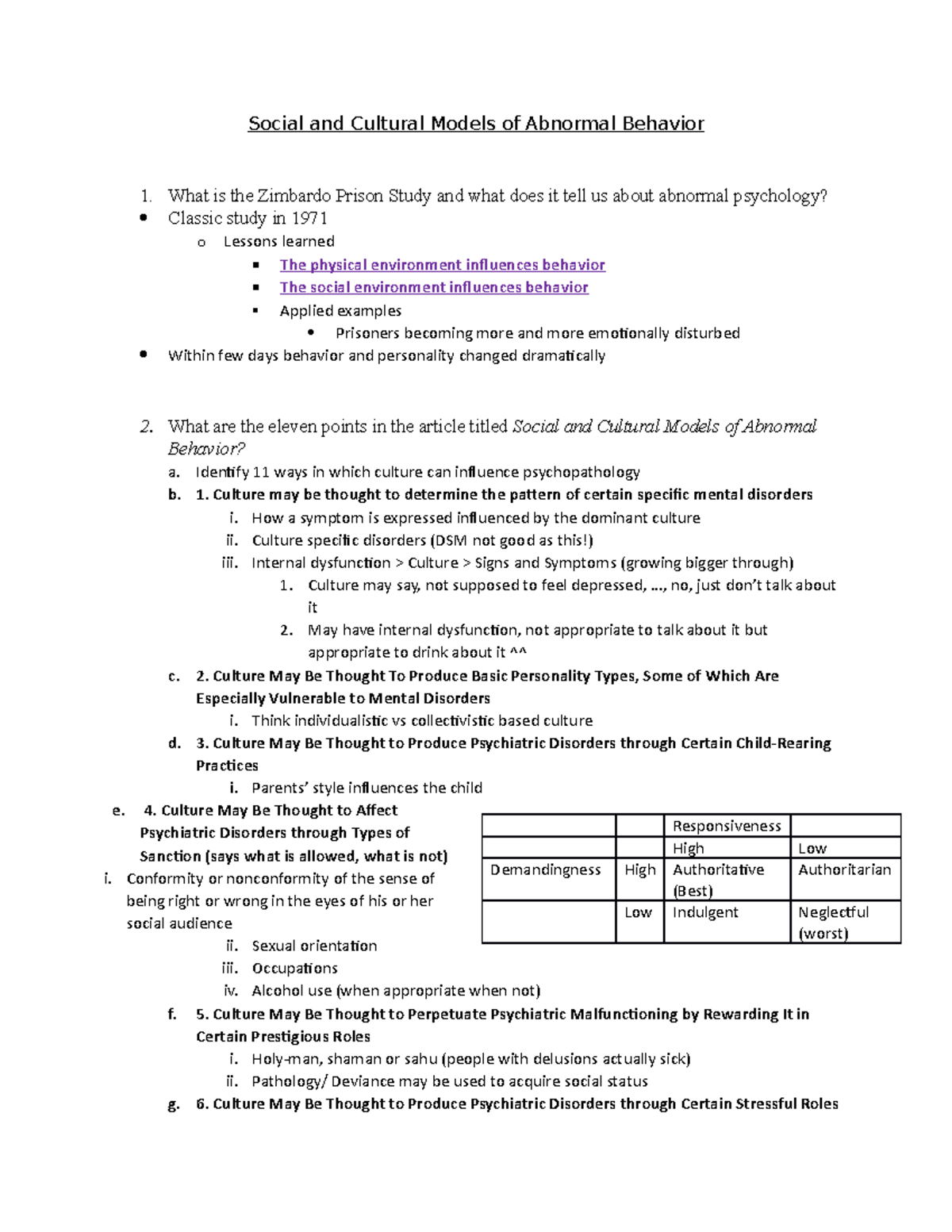 Culture and mental illness Study Guide - Social and Cultural Models of ...