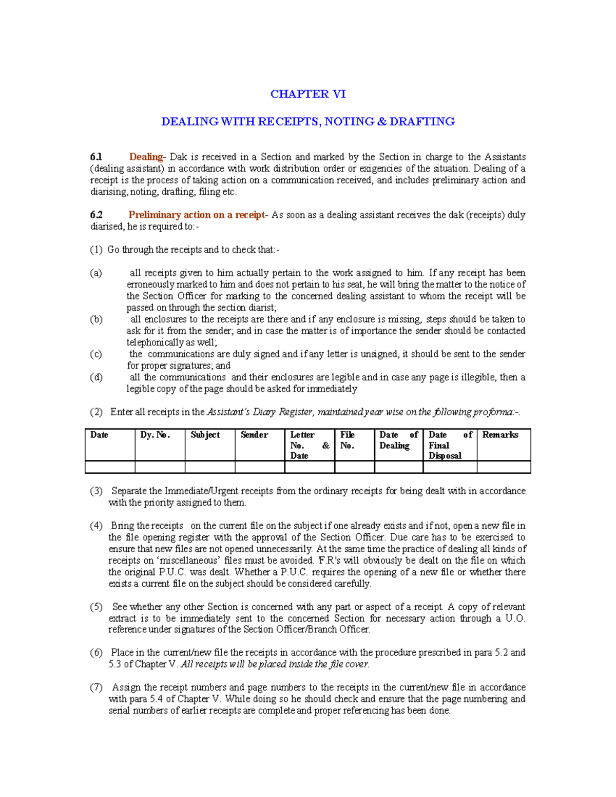 Chapter 6-Noting Drafting - CHAPTER VI DEALING WITH RECEIPTS, NOTING ...