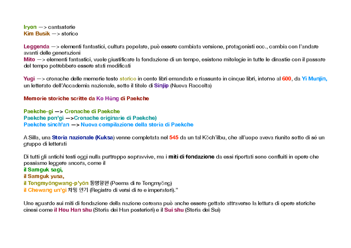 Letteratura Coreana - Iryon —> cantastorie Kim Busik —> storico ...