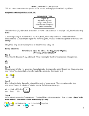 IV Problems-12-1-1 - Dosage Calc - IV Calculations A client is to receive 500 mL of IV fluid ...