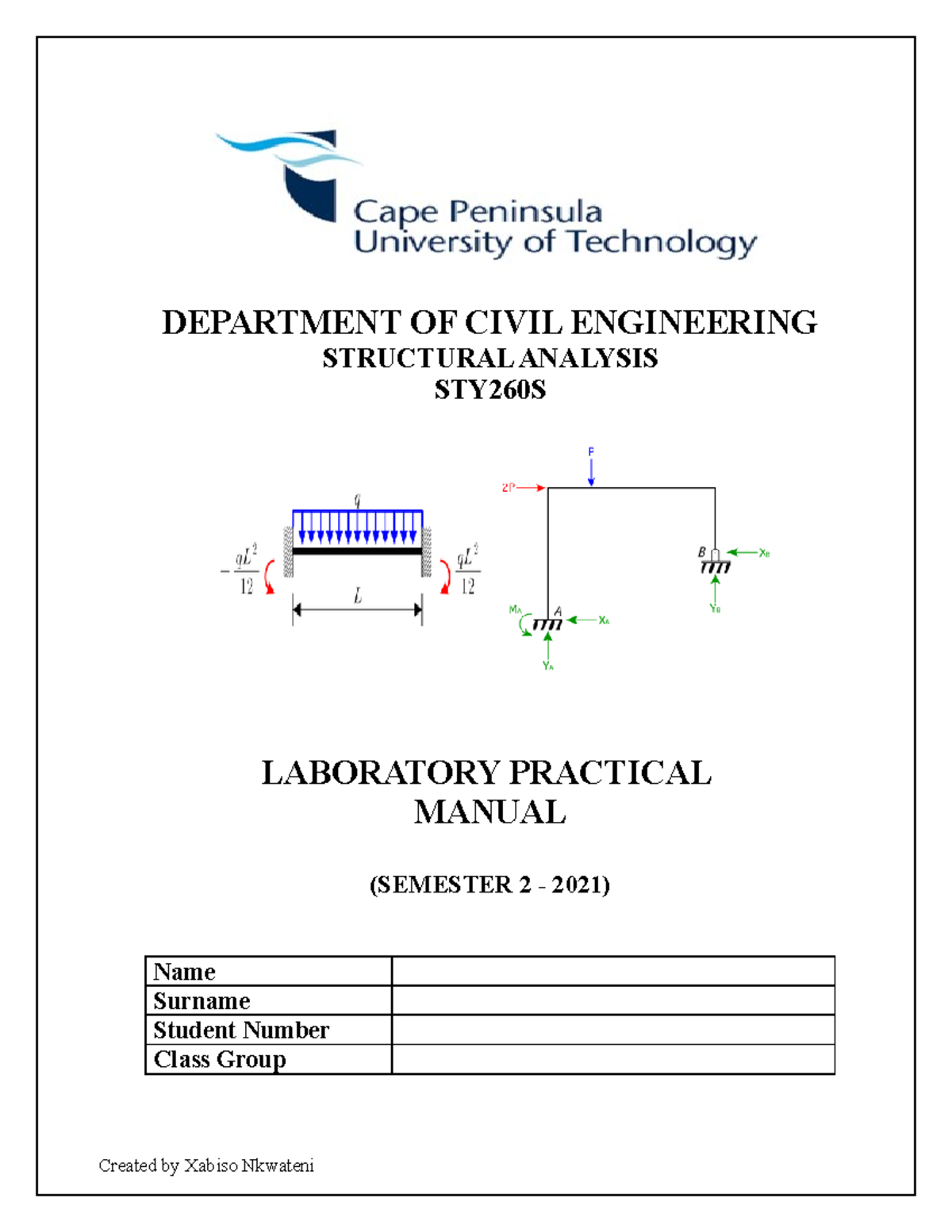 STY260S Practical Manual - S001CLC - CPUT - Studocu
