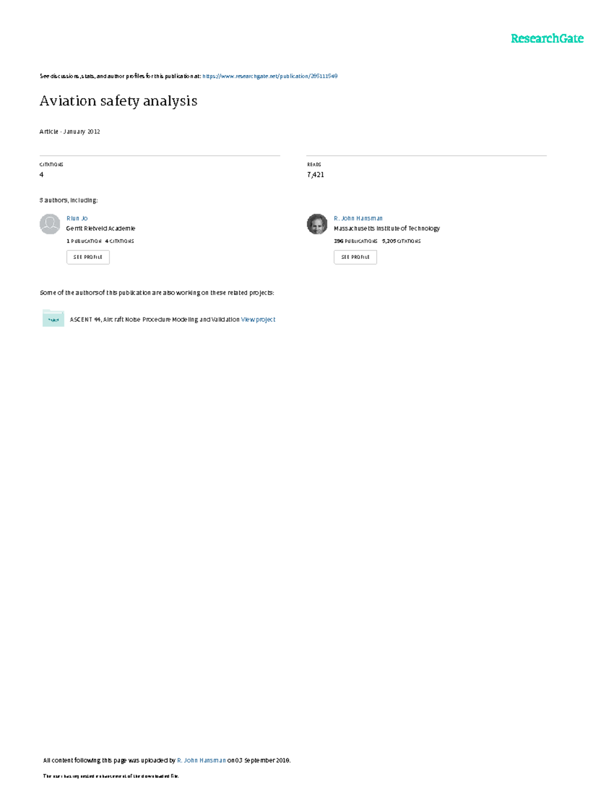 Aviation safety analysis - See discussions, stats, and author profiles for this publication at ...