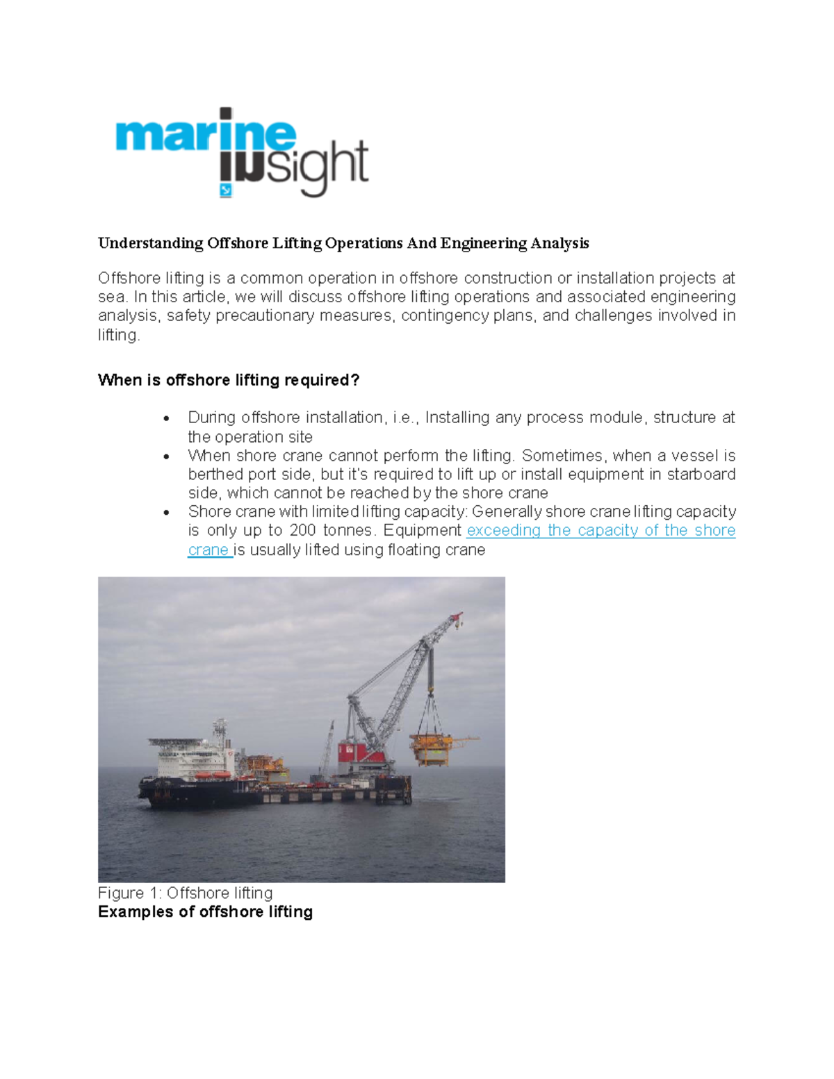 Marineinsight - Understanding Offshore Lifting Operations And ...