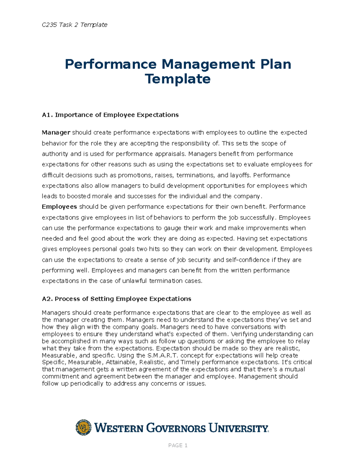 C235 Task 2 TEMPLATE AND NOTES INCLUDING PROMPT - C235 Task 2 Template ...
