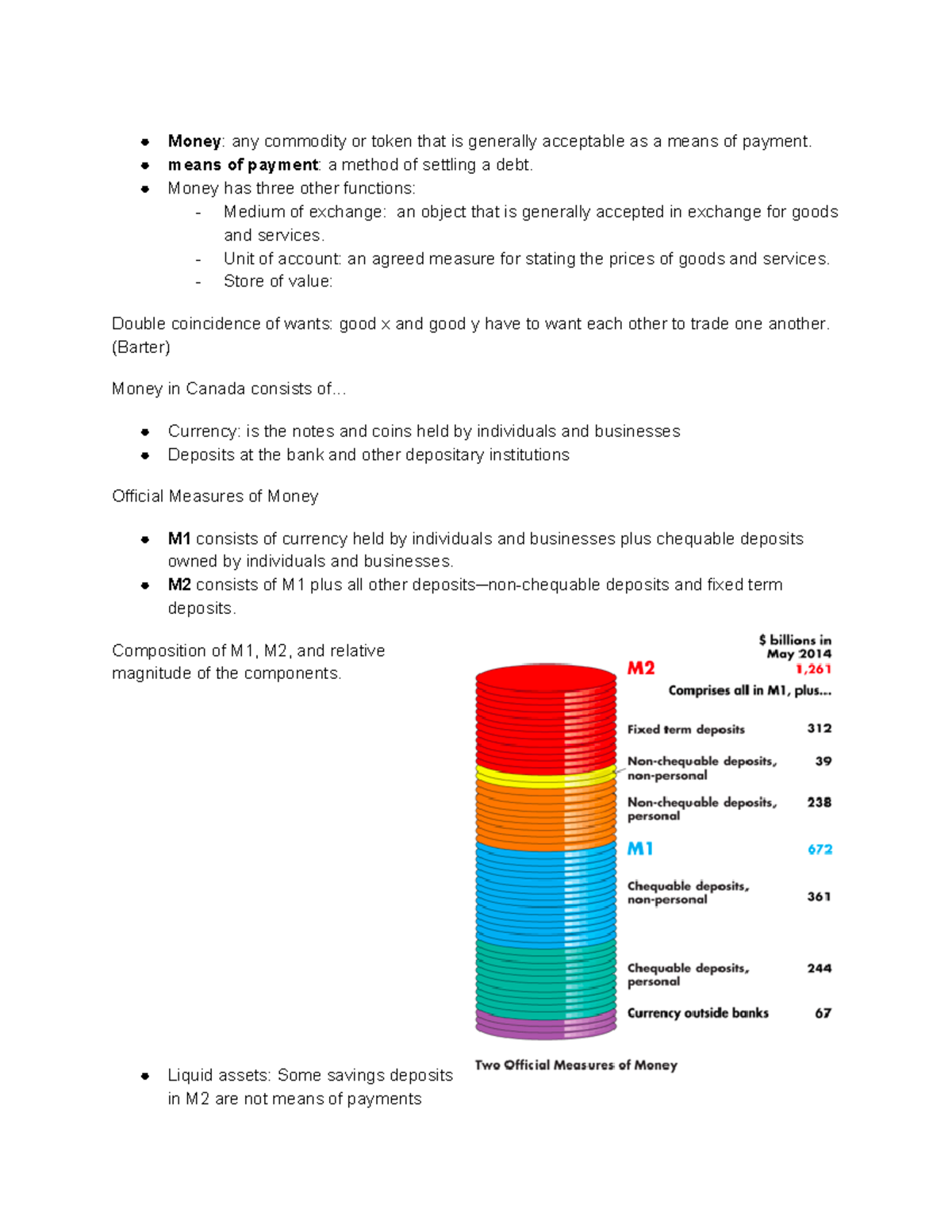 Chapter 8 pt1 - Money: any commodity or token that is generally ...