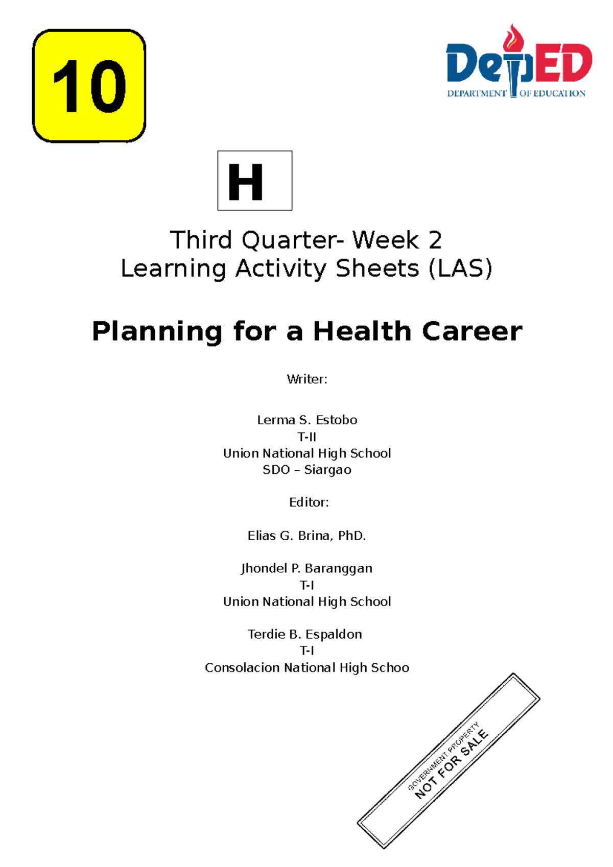 4th Quarter Health ULAS week 2 - FG Third Quarter- Week 2 Learning ...