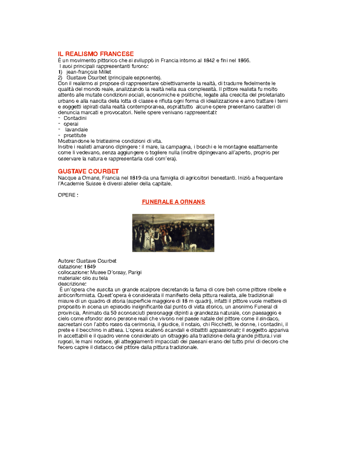 REALISMO FRANCESE - I suoi principali rappresentanti furono: 1) jean ...