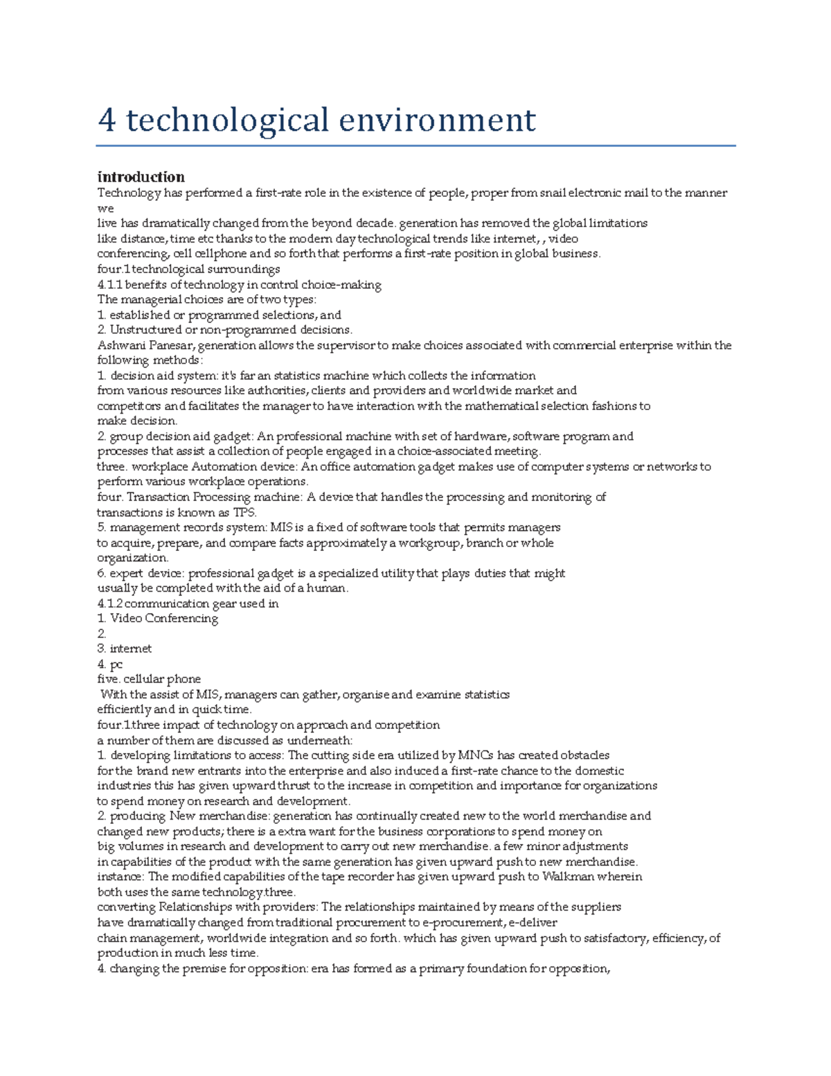 4 technological environment - 4 technological environment introduction ...