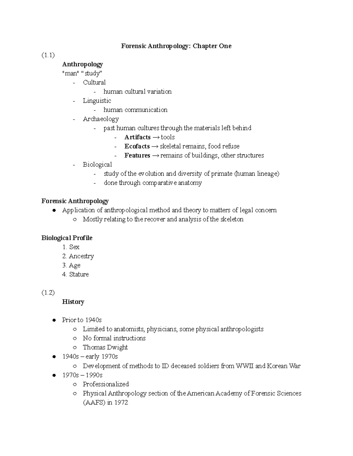 Forensic Anthropology Chapter One - Forensic Anthropology: Chapter One ...