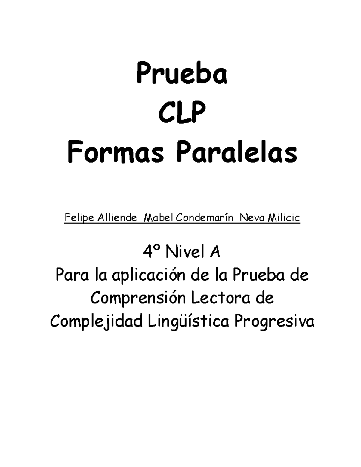 Protocolo CLP 4 A - test clp - Prueba CLP Formas Paralelas Felipe ...