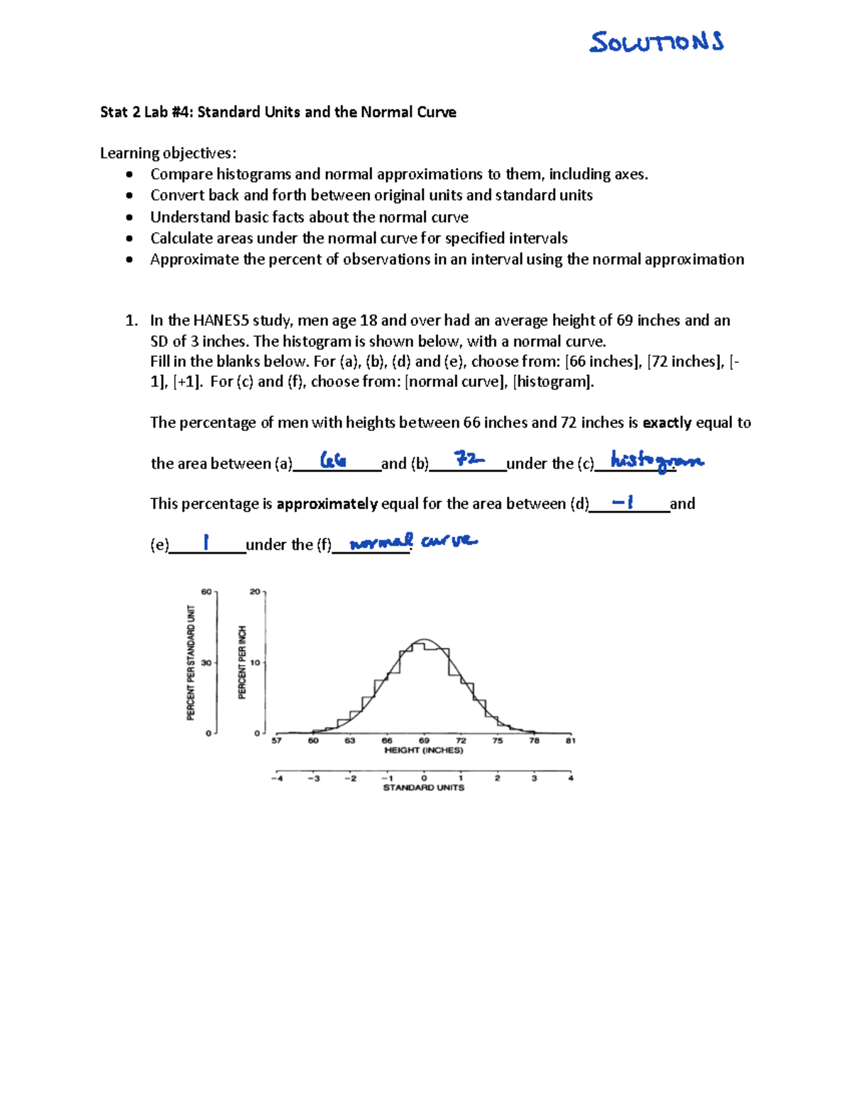 Stat2Lab4Solutions - lab work - Stat 2 Lab #4: Standard Units and the ... Stat2Lab4Solutions - lab work - Stat 2 Lab #4: Standard Units and the ...