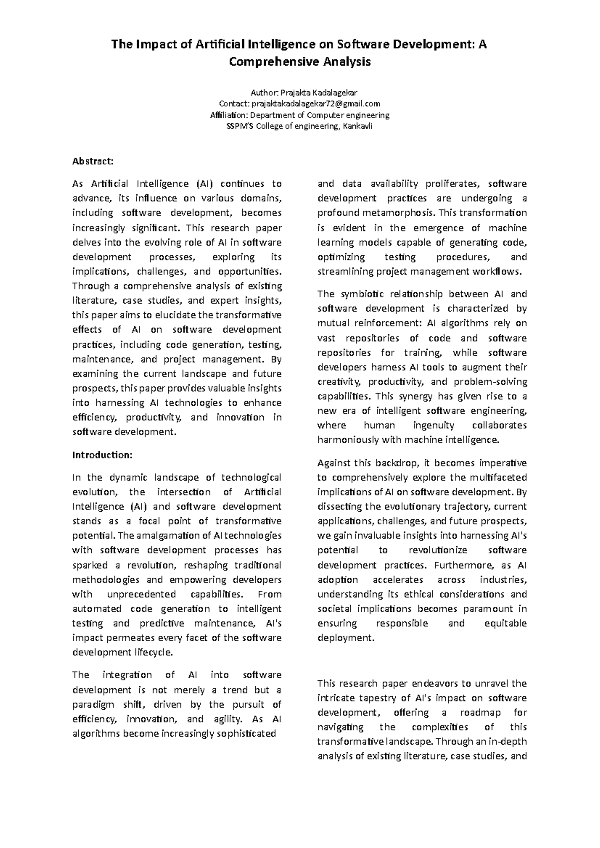 how ai changing software devlopment - The Impact of Artificial ...