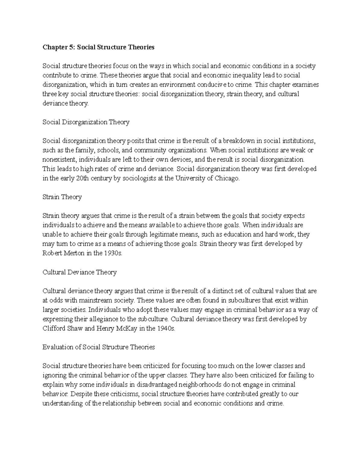 SOC 275 Chapter 5 - Notes for SOC 217 Ch 5 - Chapter 5: Social ...