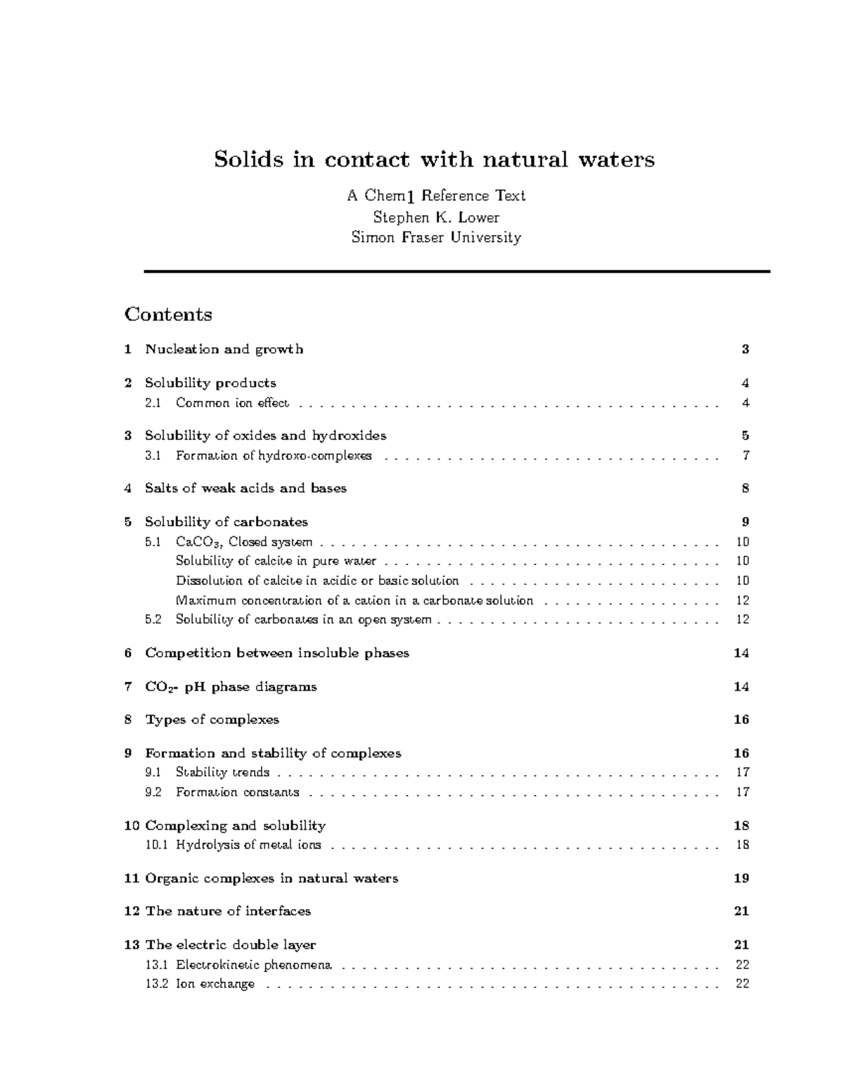 Solids in Contact with Nature water - Solids in contact with natural ...