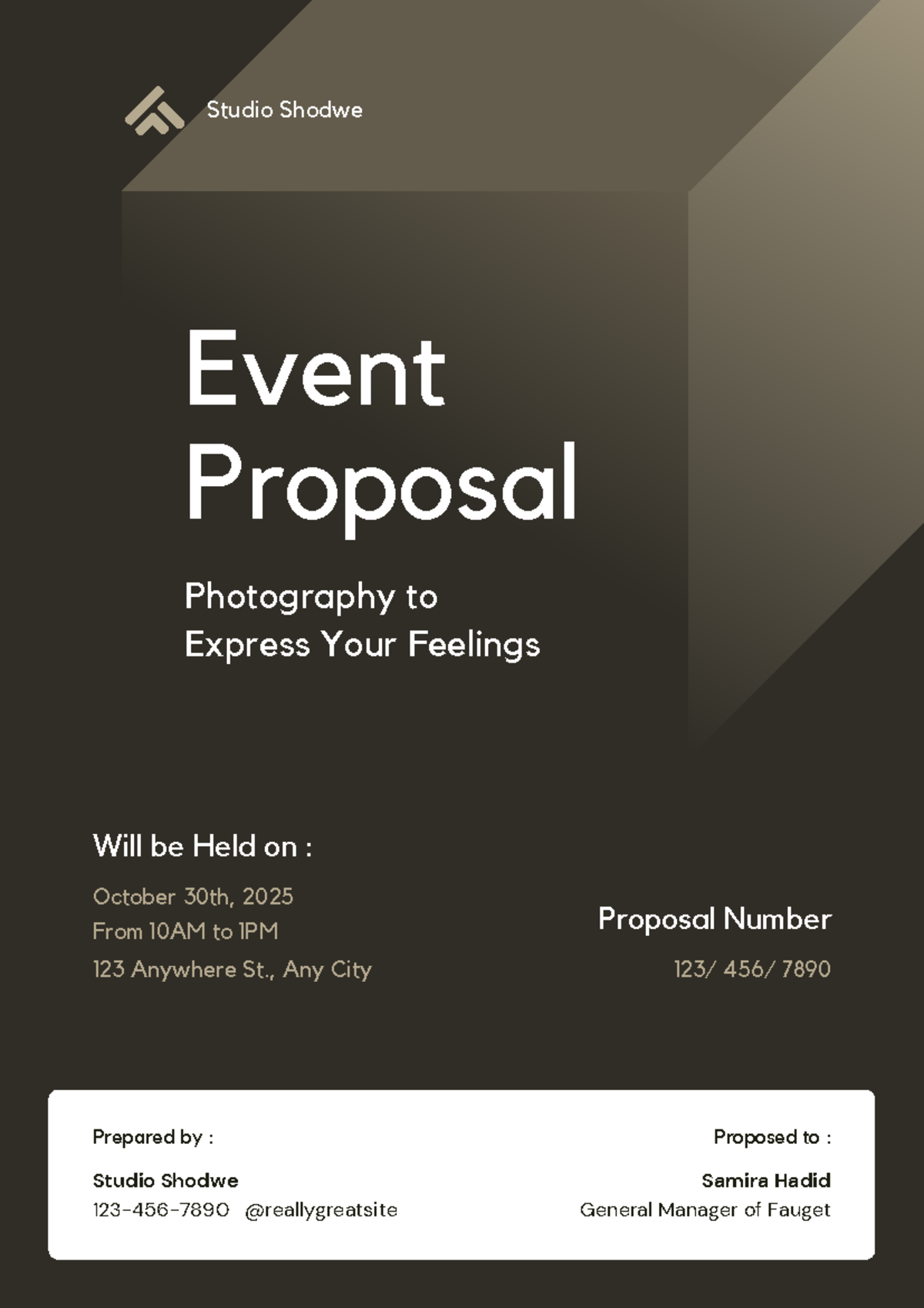 Black Brown Minimalist Professional Event Proposal - Event Proposal ...