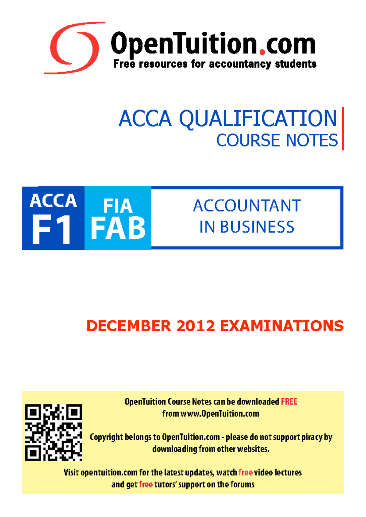 ACCA Paper F1 slides December 2012 Open Tuition - AccountAnt in ...