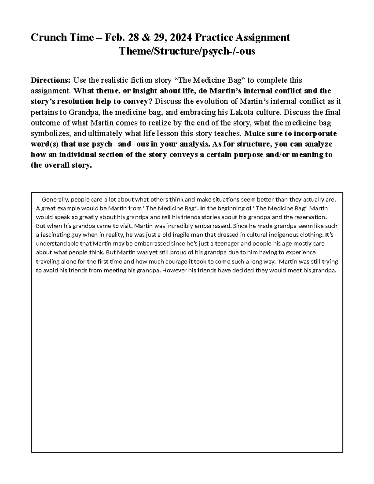 Crunch Time Practice - Feb 28 and 29 - Crunch Time – Feb. 28 & 29, 2024 ...