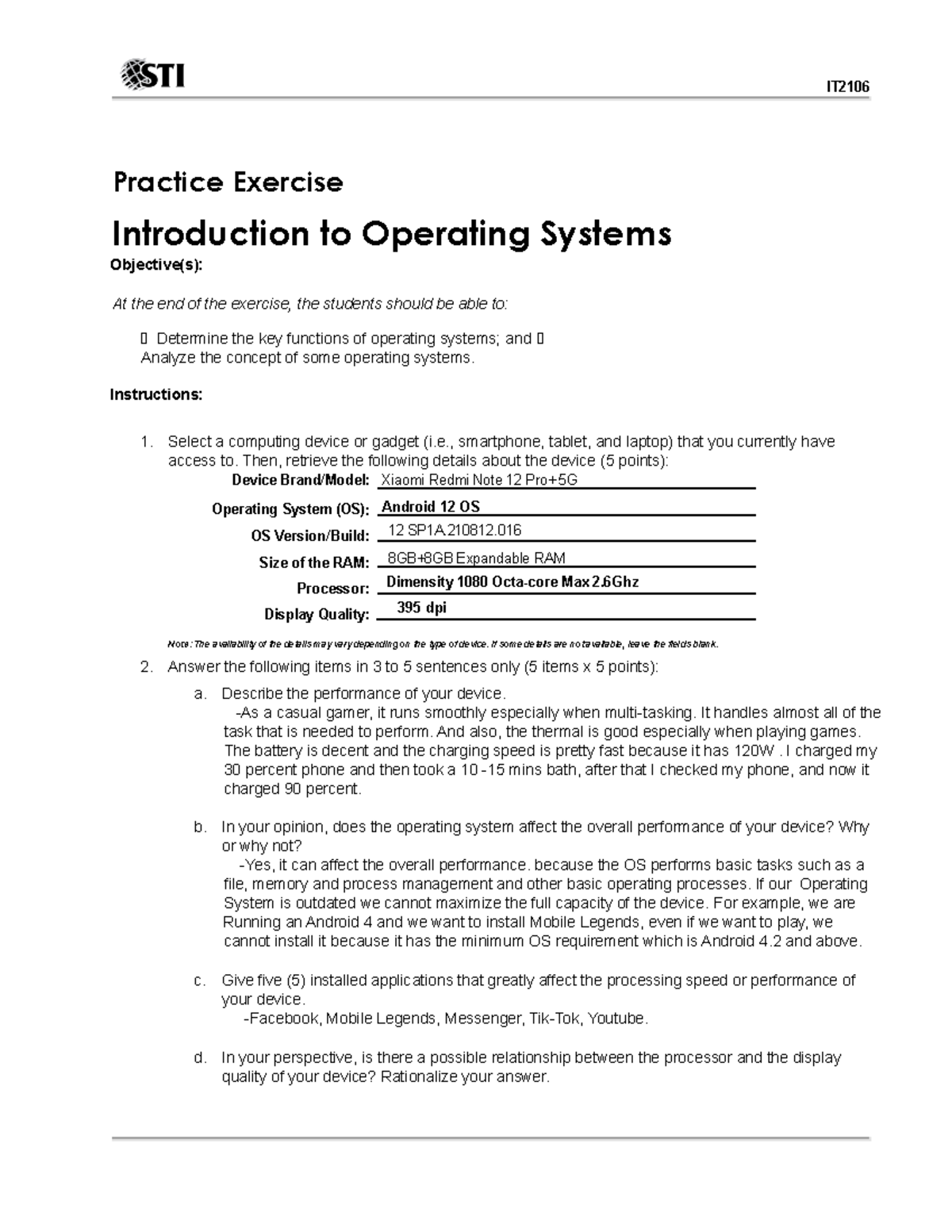 01 Practice Exercise 1 Banaag - Practice Exercise Introduction to ...