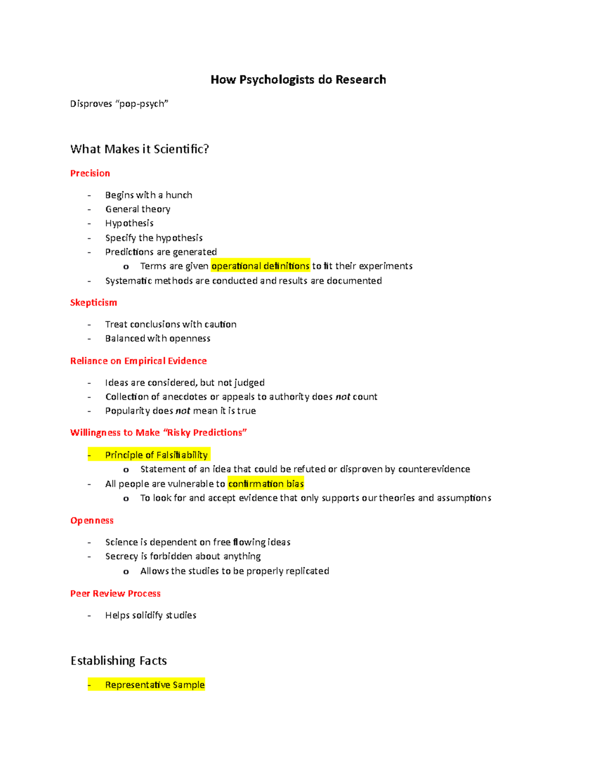 PSYC - Chapter 2 (How Research is Done) - How Psychologists do Research ...