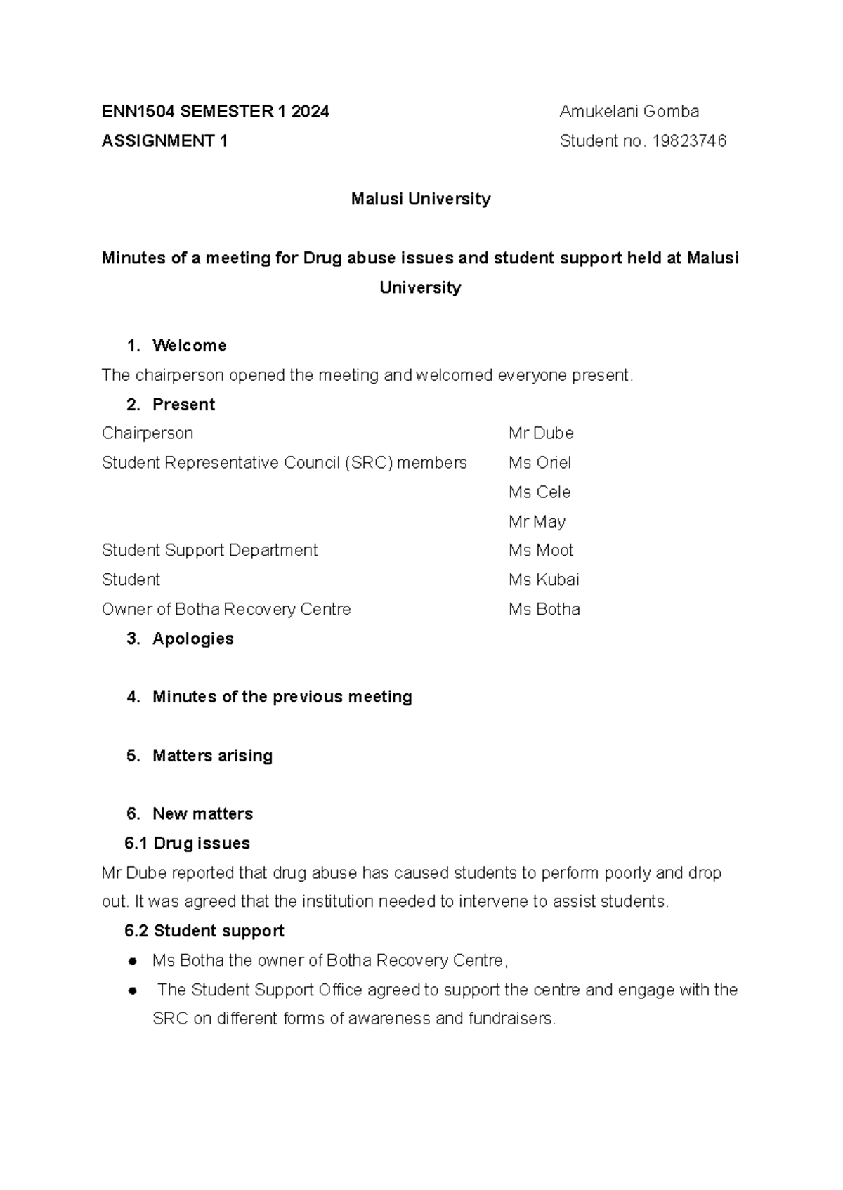 1st Draft ENN1504 Semester 1 Assignment 1 - ENN1504 SEMESTER 1 2024 ...