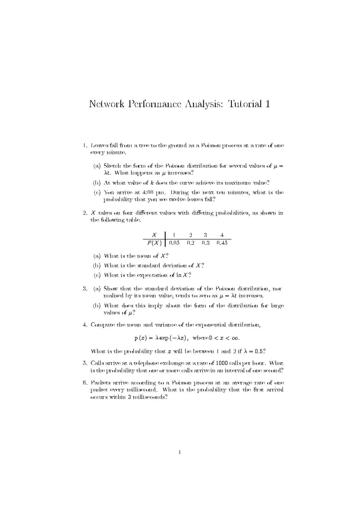 Tutorial One - mgkvh - Network Performan e Analysis: Tutorial 1 Leaves ...