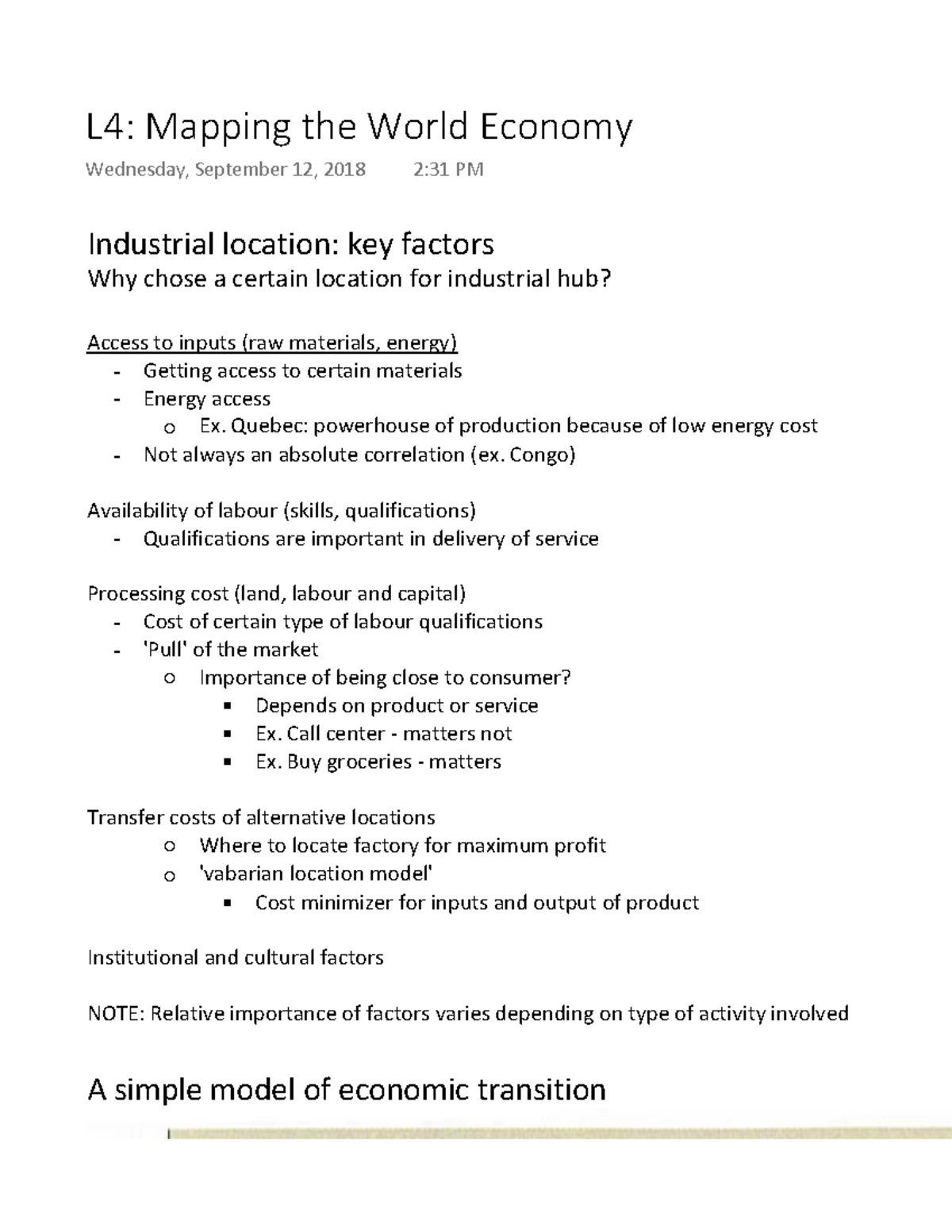 Lesson 4: Mapping the World Economy - L4: Mapping the World Economy ...